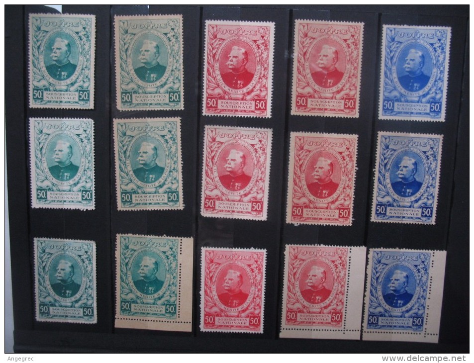 Erinnophilie - Lot de 25 Vignettes Souscription Nationale Maréchal Joffre