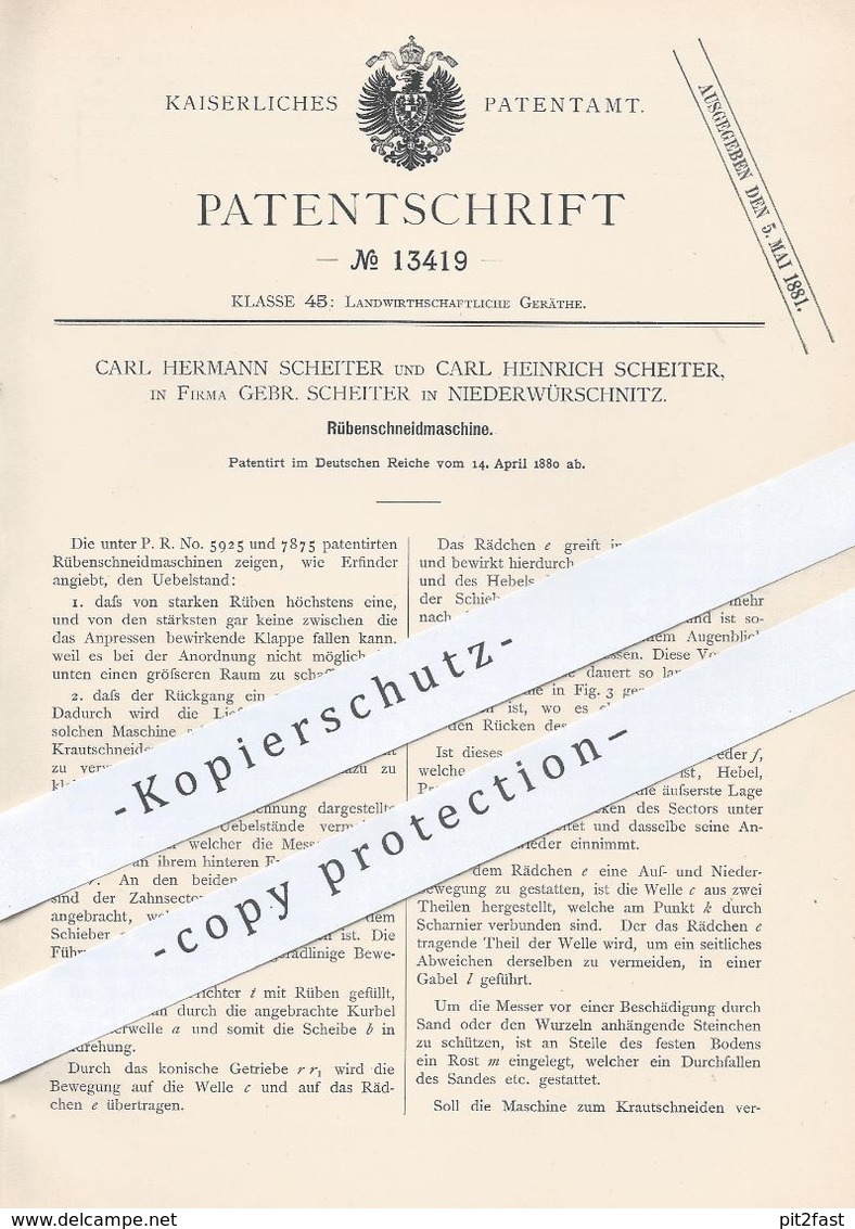 Historische Documenten - original Patent - Carl Hermann & Carl Heinrich ...