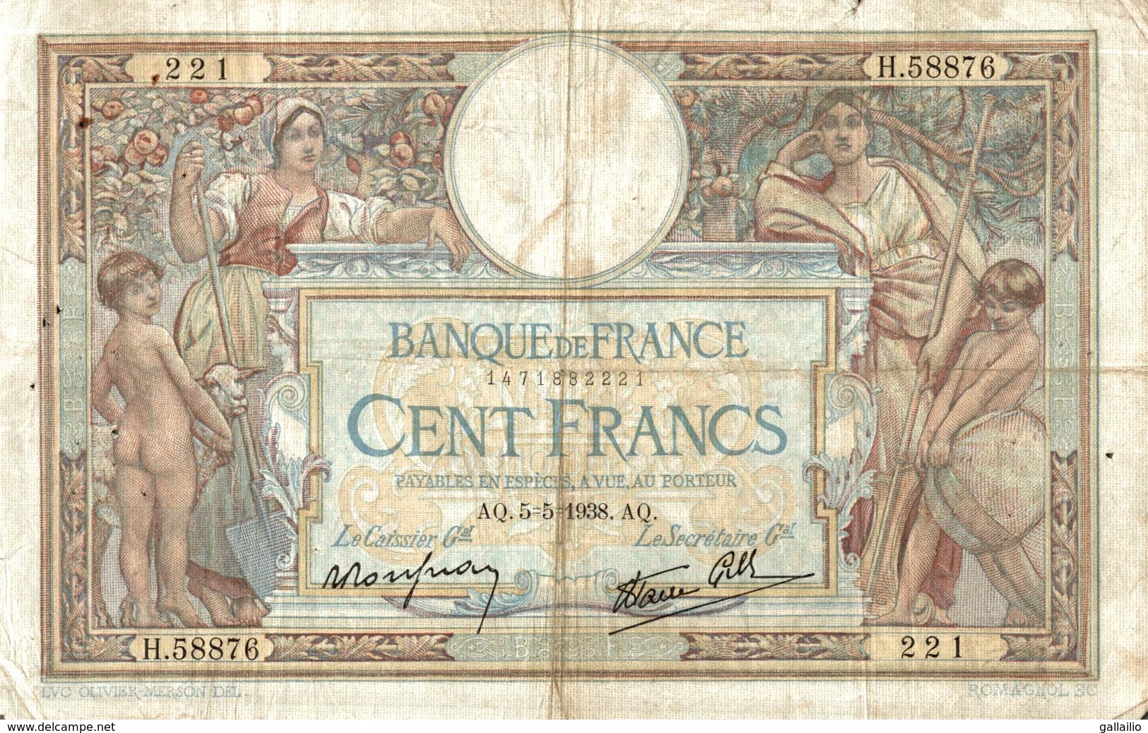 1871-1952 Anciens francs circulés au XXème - BILLET DE 100 FRANCS DE 1938