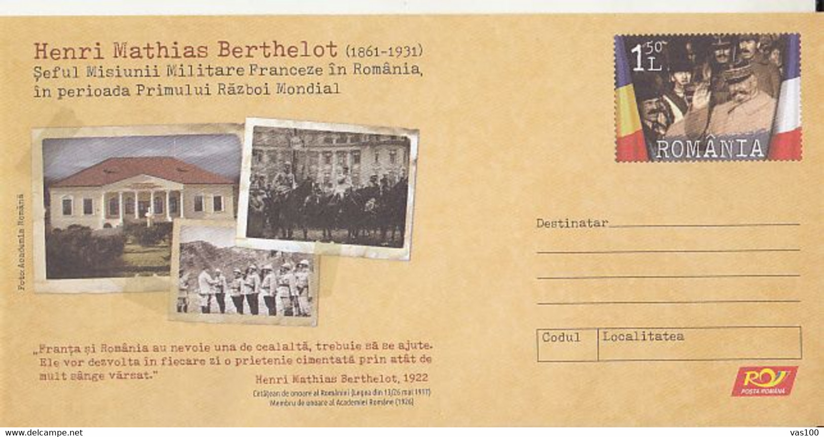 Militaria - MILITARIA, HENRI MATHIAS BERTHELOT, GENERAL, COVER ...