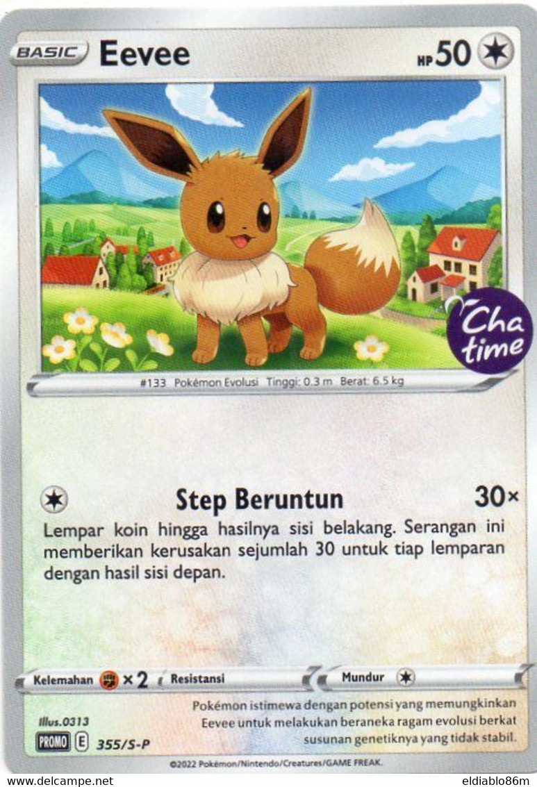 Promos - TCG POKEMON INDONESIA - PROMO CARD CHATIME 2022 - EEVEE - MINT