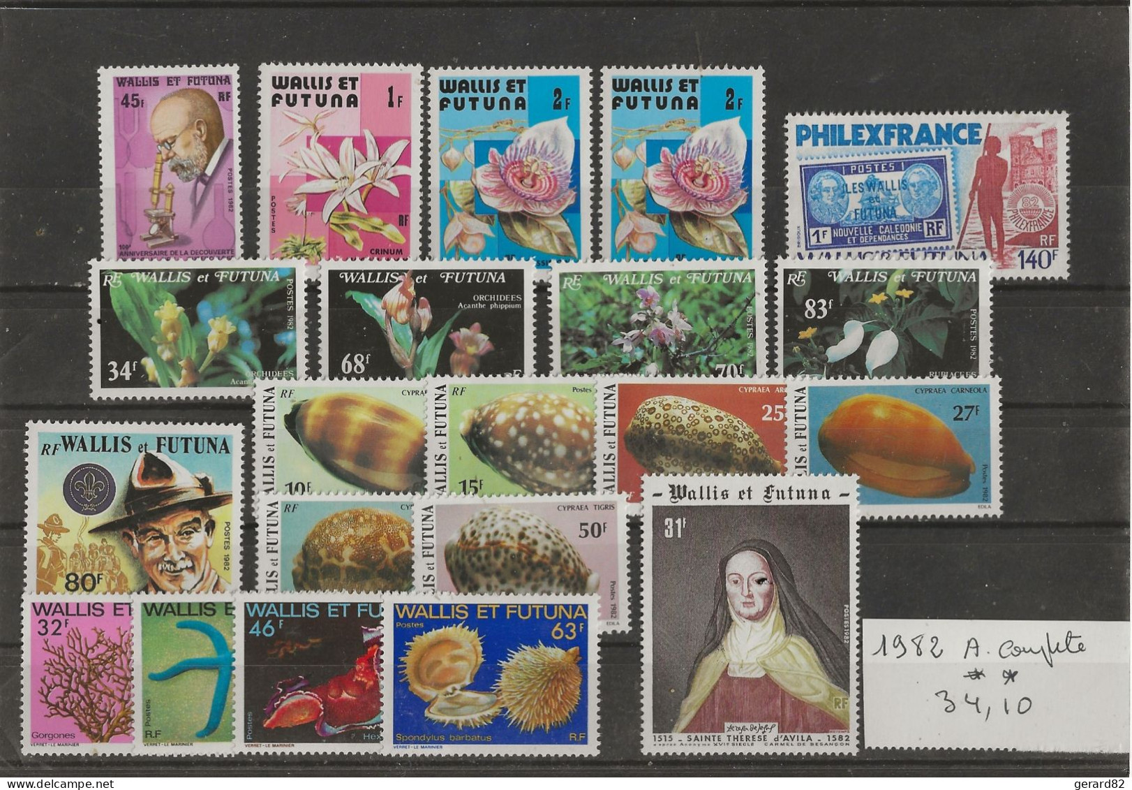 Collections, lots & séries - WALLIS ET FUTUNA ANNEE COMPLETE 1982 N**