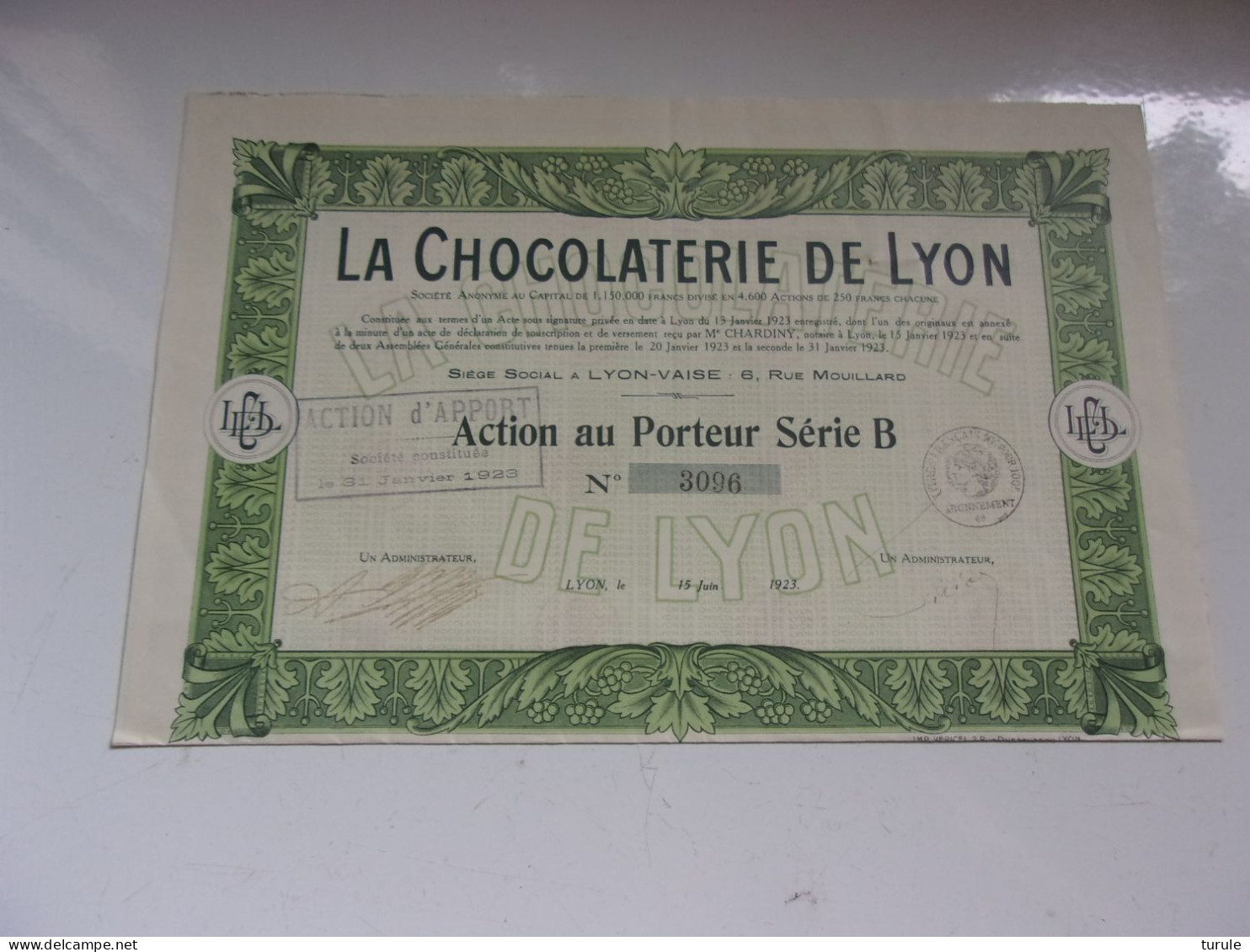 Autres & non classés - LA CHOCOLATERIE DE LYON (1923)