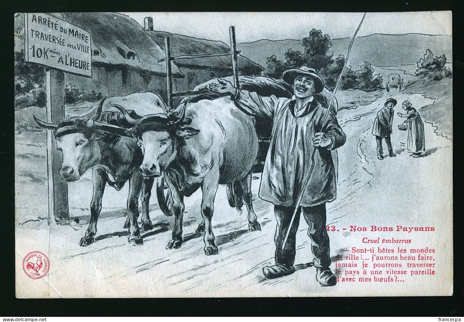 Humour - 14282 - HUMOUR FANTAISIE - NOS BONS PAYSANS - Cruel embarras