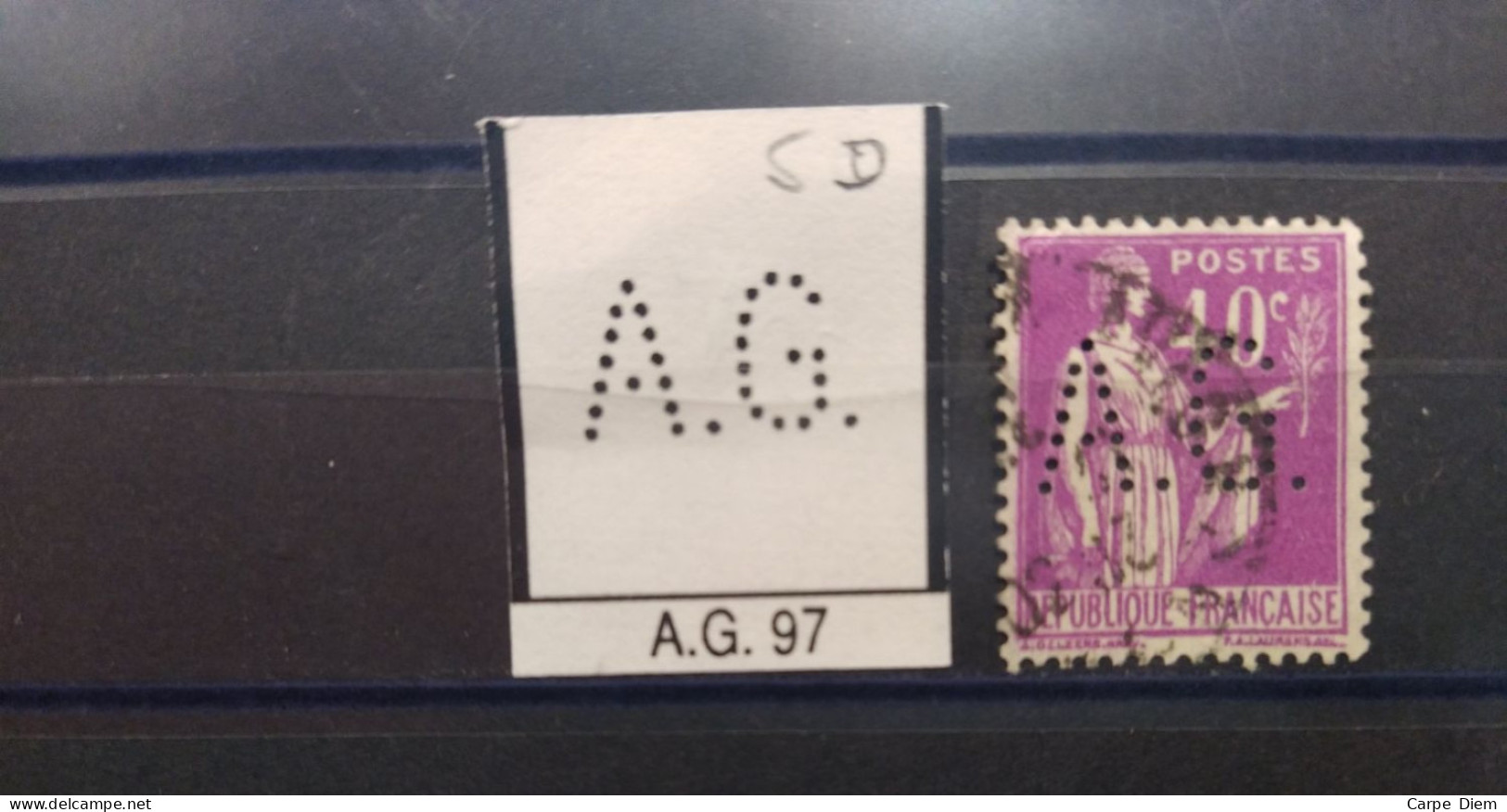 Oblitérés - FRANCE A.G 97 TIMBRE AG 97 INDICE 5 SUR 281 PERFORE ...