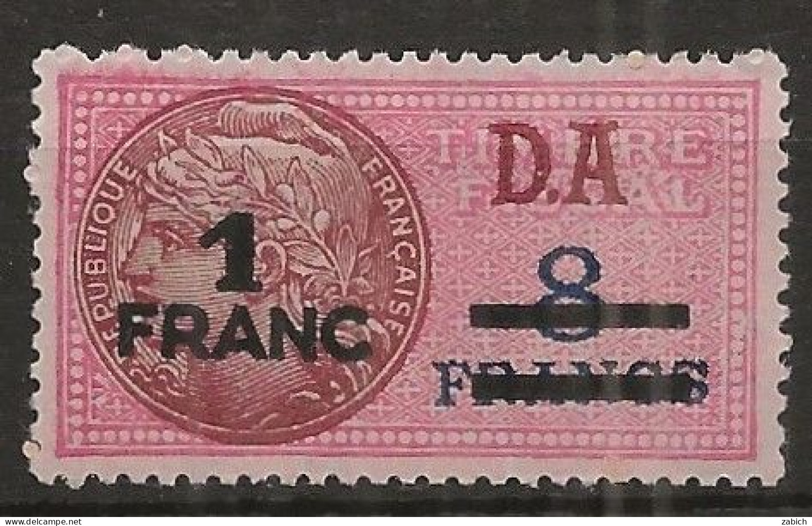 Timbres - FISCAUX FRANCE SERIE UNIFIEE N°260 1F DA II sur 8 F ROSE NEUF ...
