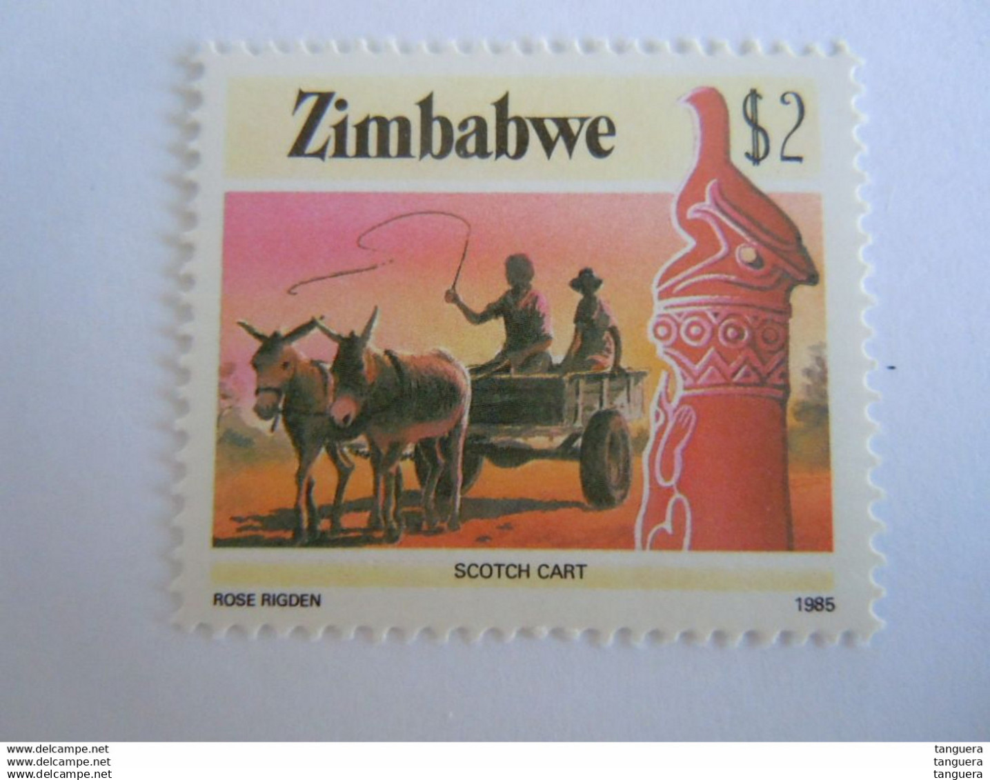 Zimbabwe (1980-...) - Zimbabwe 1985 Série courante charrette à mules ...