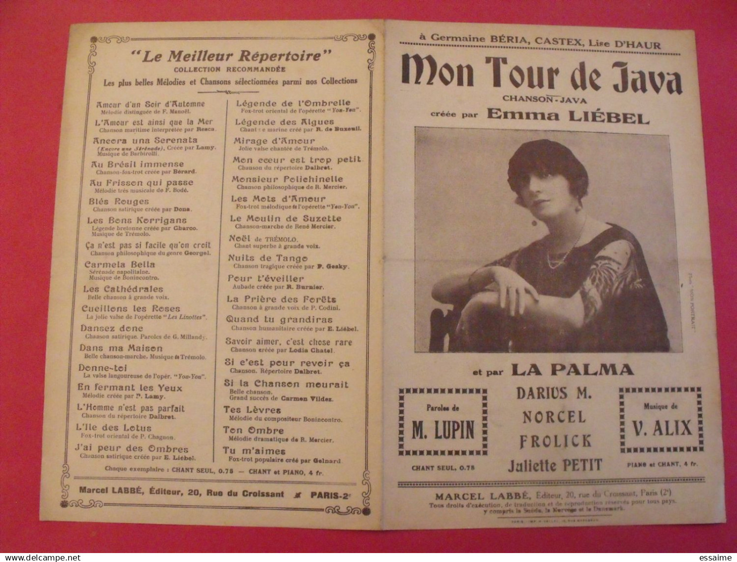 Partitions musicales anciennes - partition chanson Mon tour de Java ...
